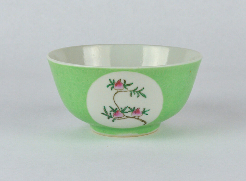 Light Green Chinese Peaches Rice Bowl (SOLD) - Only Clay