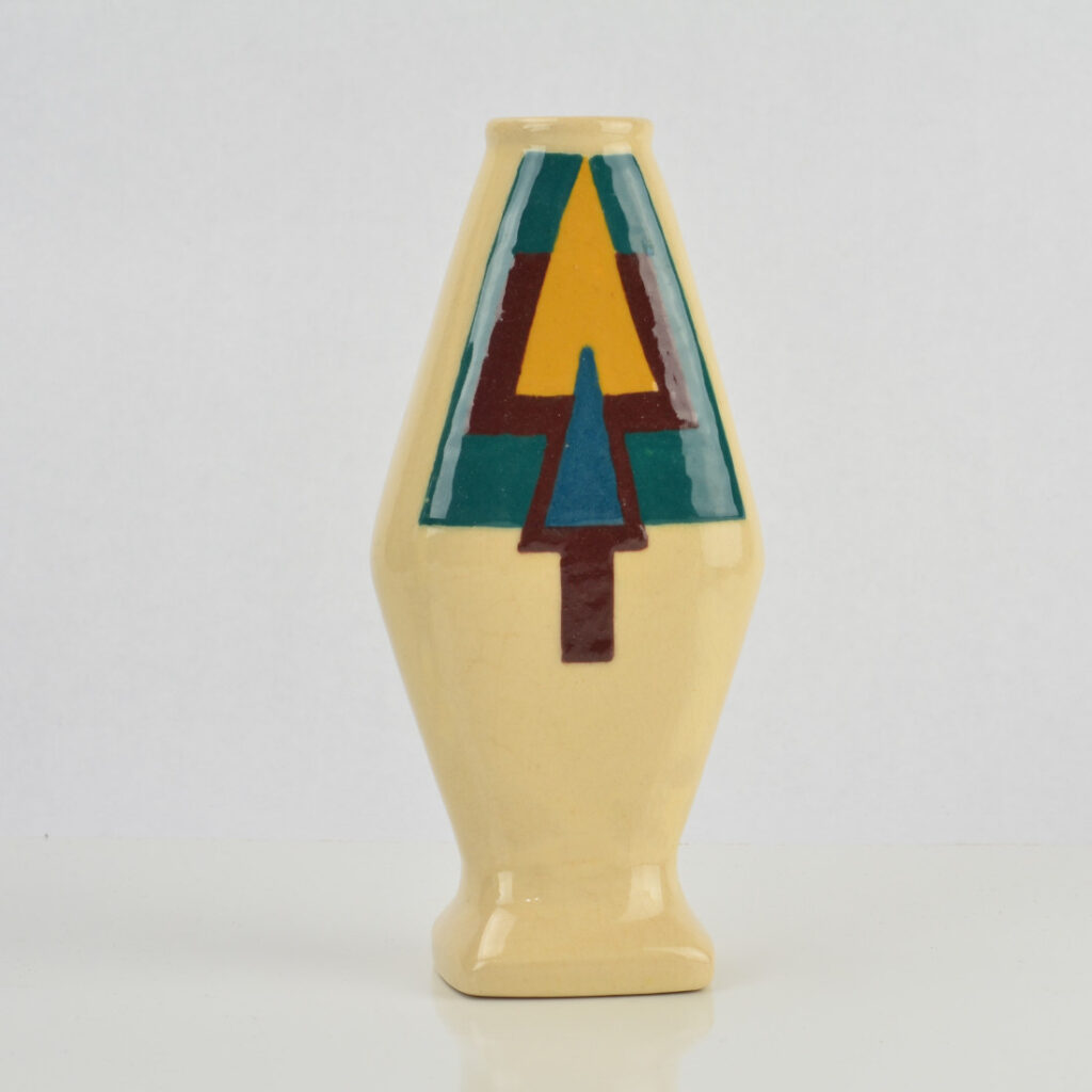 Signed Simone Larrieu Cubist Vase 1930s - Only Clay